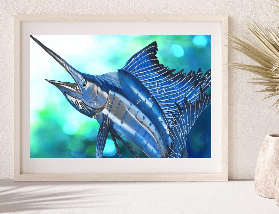 Sailfish Art Print for Wall Sailfish Painting for Beach - Etsy