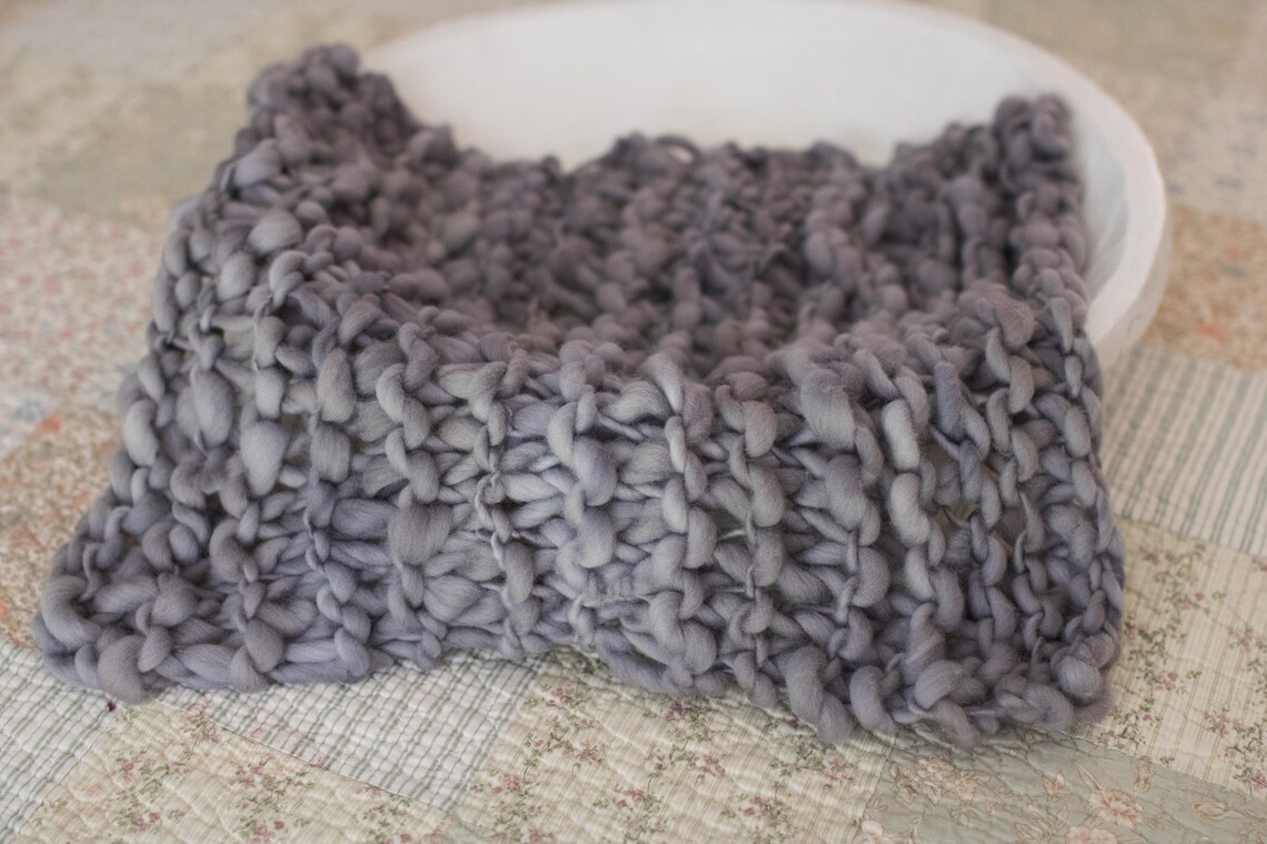 Grey Wool Layer Wool Layer Mini Bump Blanket Chunky Wool - Etsy