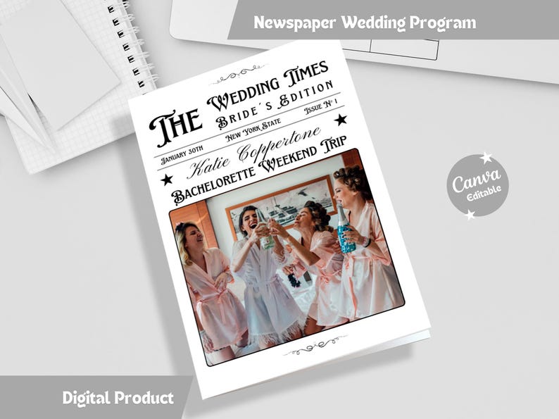 Bridal Shower Newspaper Template With Games, Bridal Shower Newspaper ...