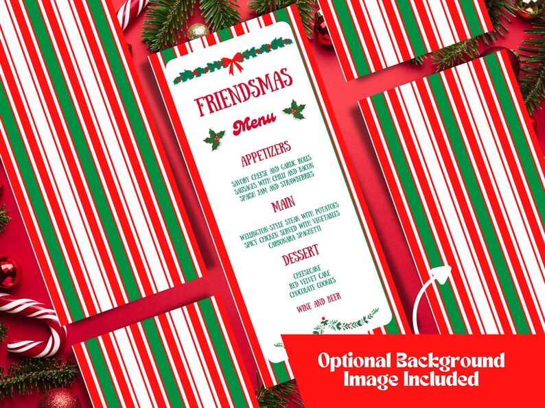 Friends Mas Dinner Party Menu Template, Funny Christmas Menu, 49 ...