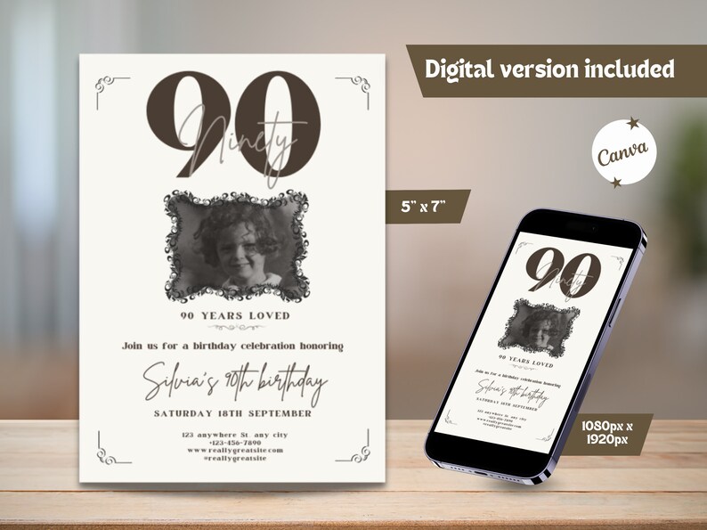 90th Birthday Invite, Look Who's 90, 90th Birthday Invitation With ...