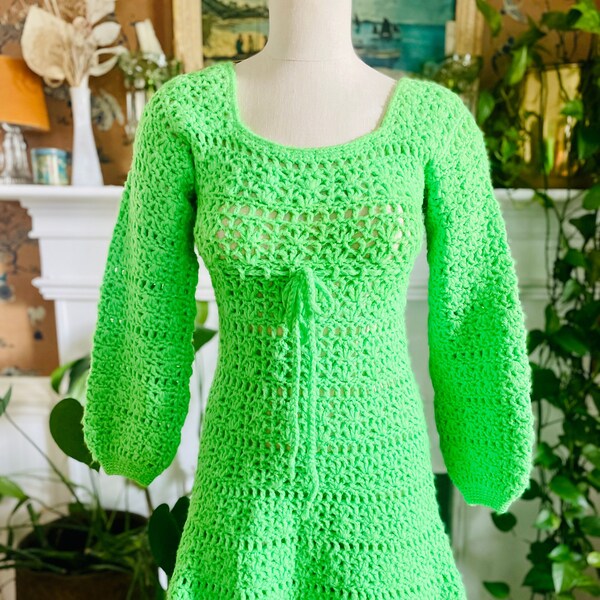 1960s Dress Crochet Etsy