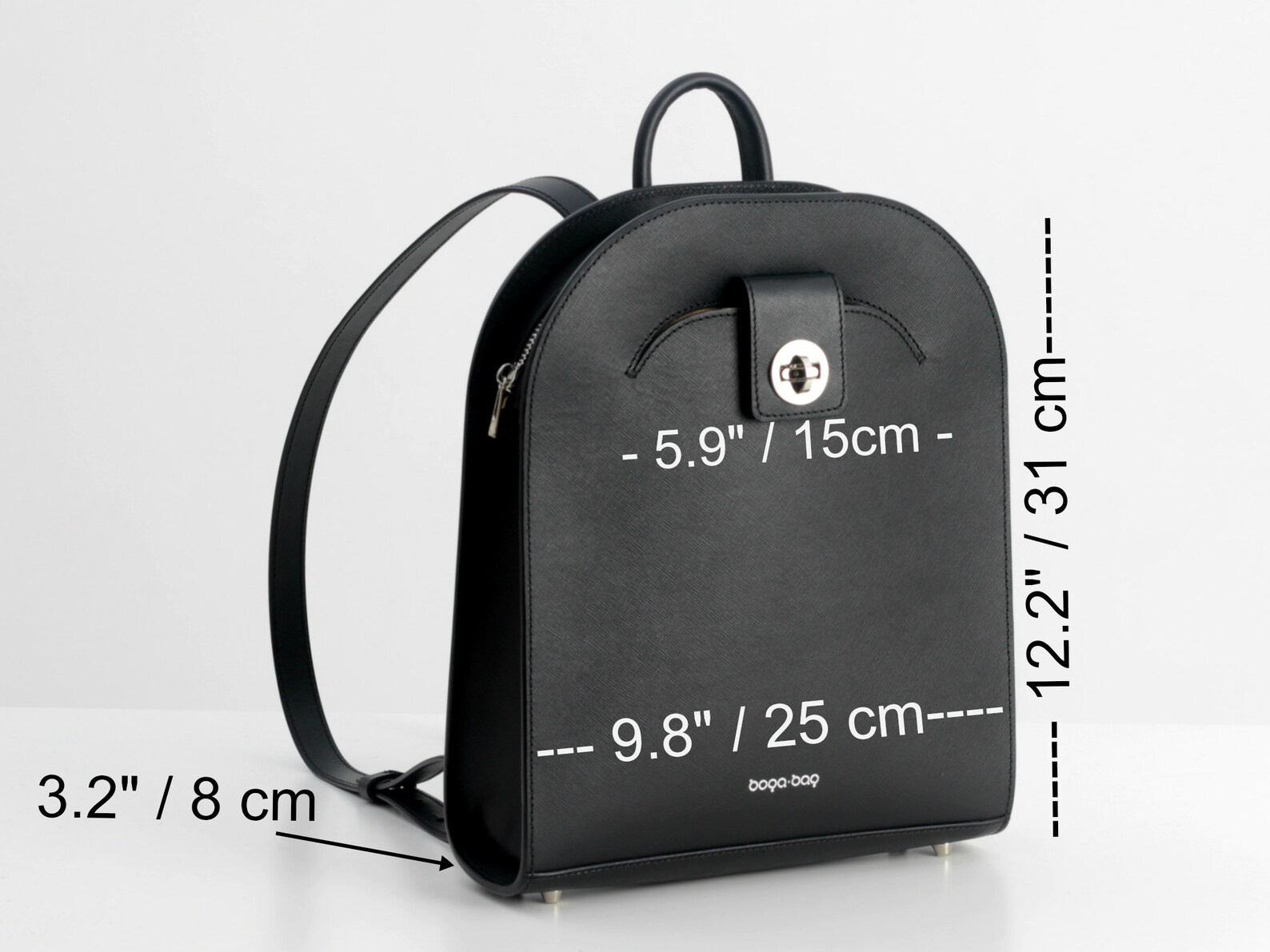 Black Leather Backpack for Woman Minimal Backpack Purse - Etsy