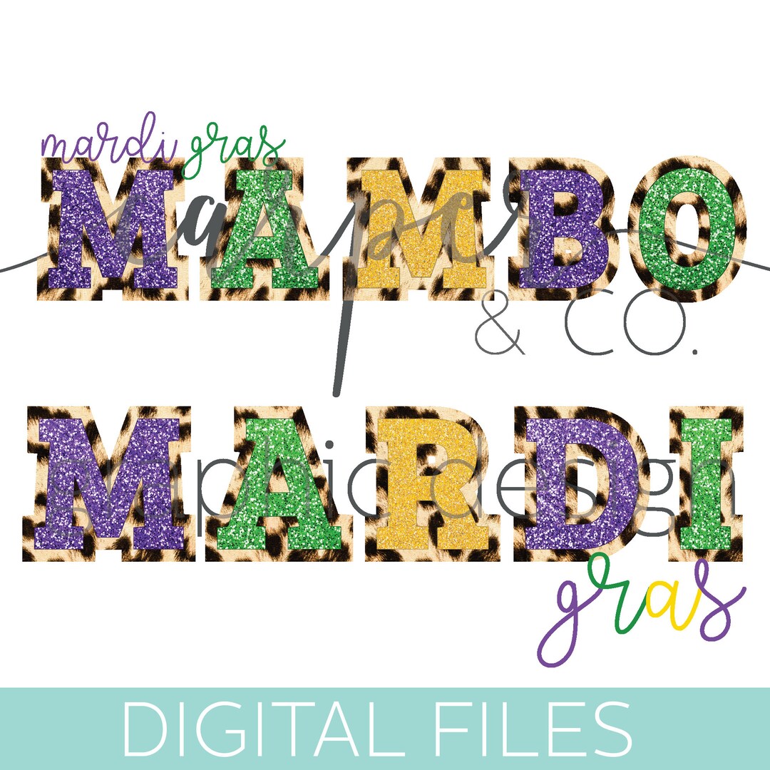 Mardi Gras Mambo and Mardi Gras Leopard Sublimation File - Etsy
