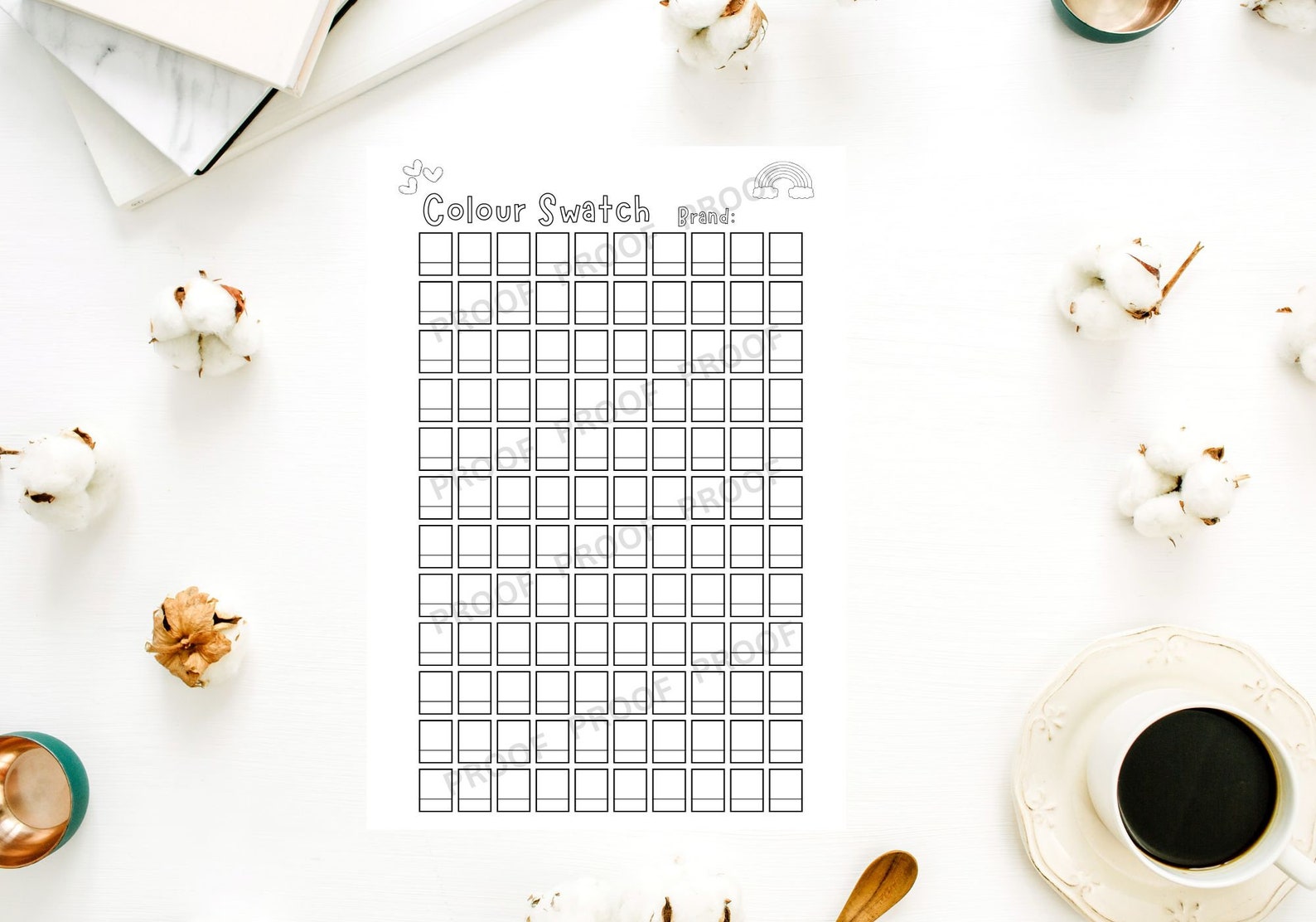 Printable Colour Test Page for Colouring - 120 Colour Swatches ...