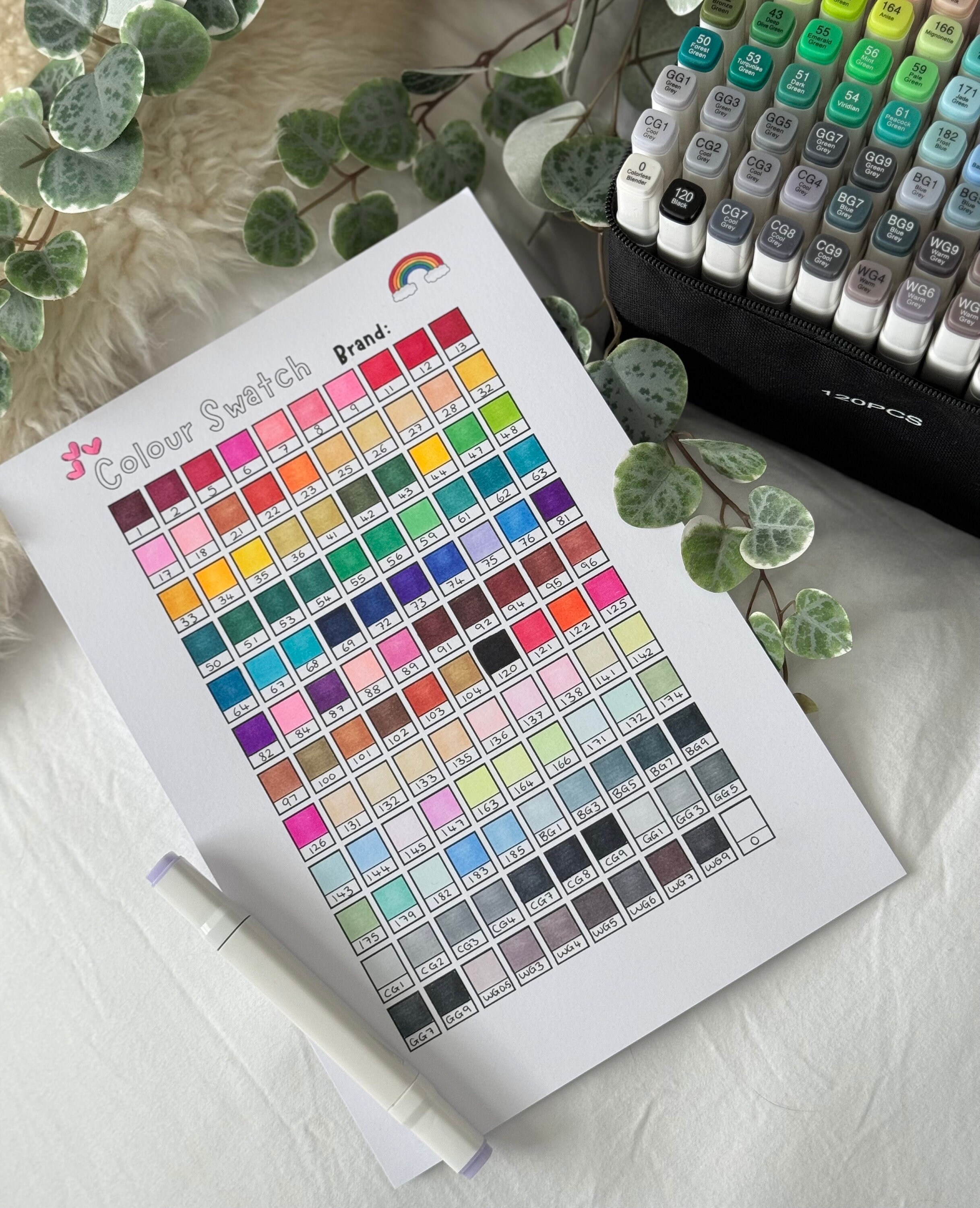 Printable Colour Test Page for Colouring - 120 Colour Swatches ...