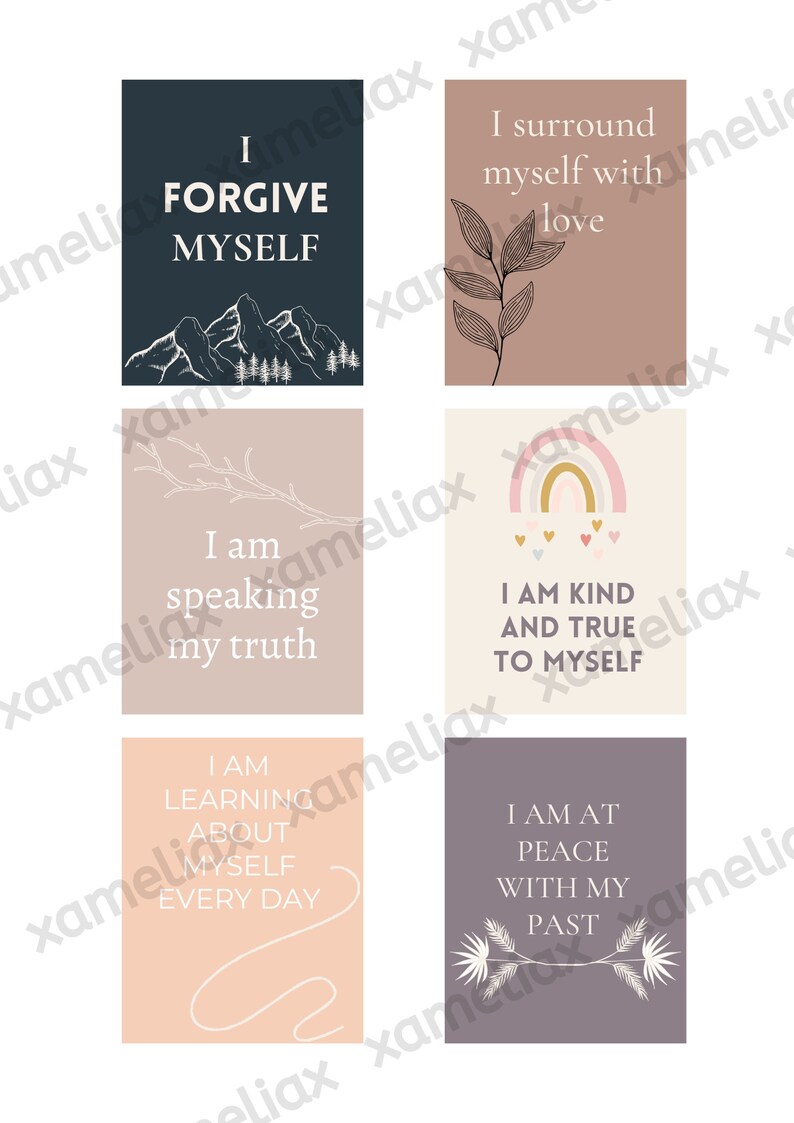 Printable Affirmation Cards for Self-forgiveness 26 Printable Positive ...