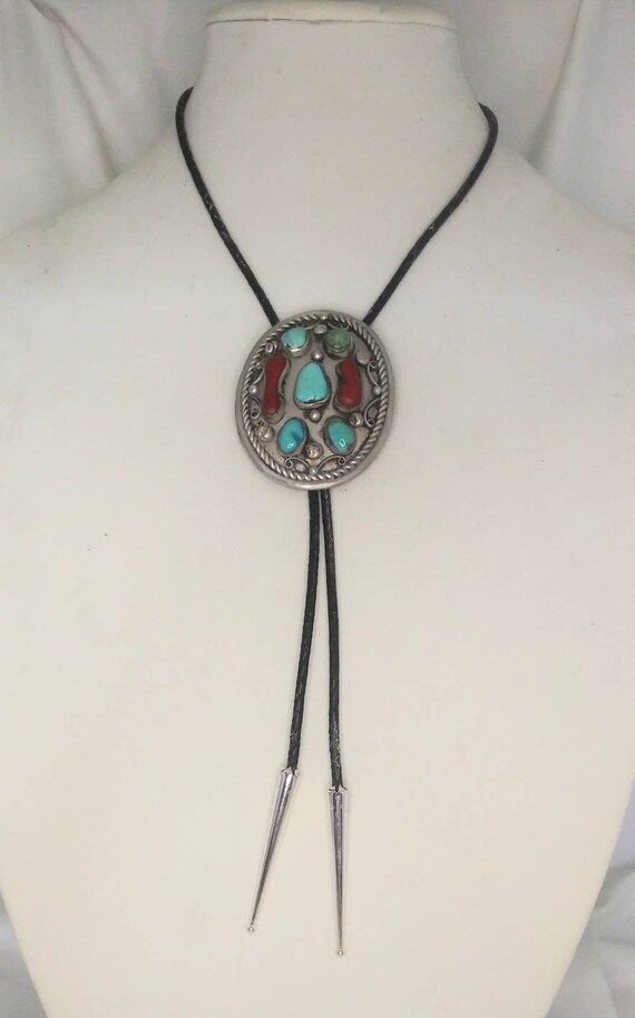 Native American Signed CH Turquoise Branch Coral Ster… - Gem