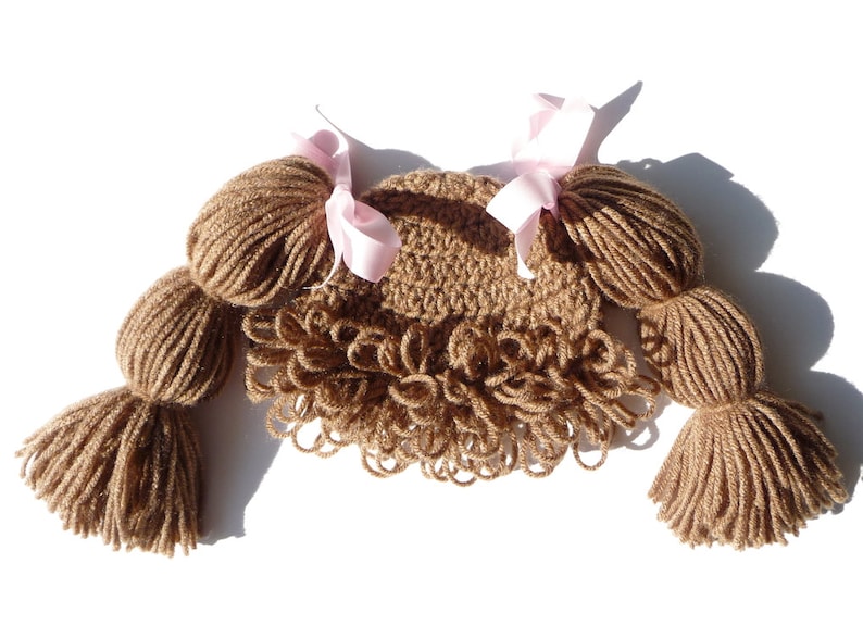 Cabbage Patch Doll Crochet Pattern Baby Girl Hat Kid Wig Adult Wig Doll ...