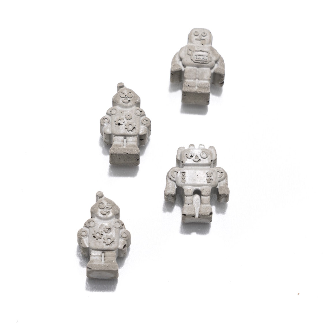 Set of 4 Concrete Robot Magnets - Etsy