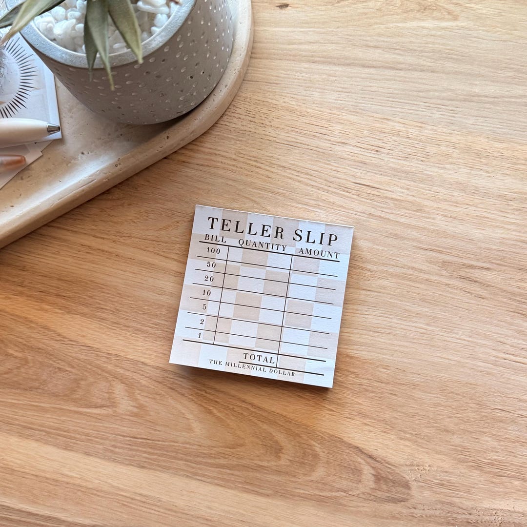 Teller Slip Notepad | Tear-away Sheet | Checkered Paper Stationary - Etsy