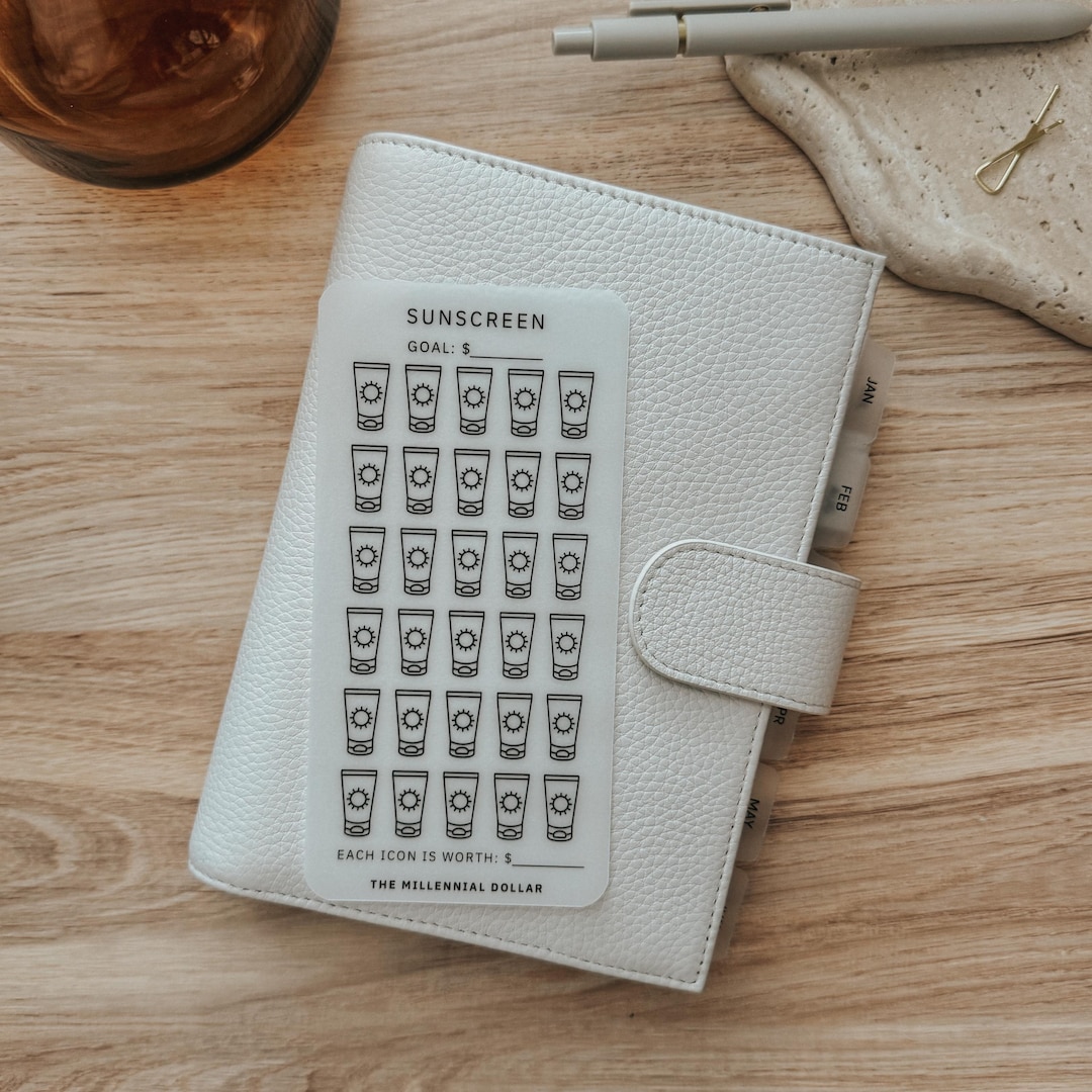 Sunscreen Savings Tracker | Individual Savings Tracker for Cash ...