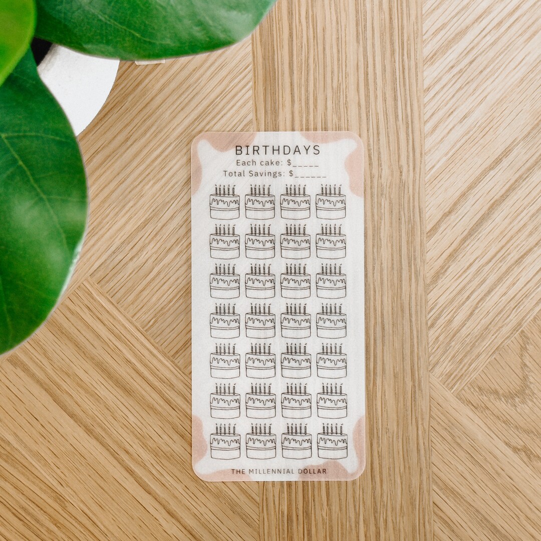 Birthday Savings Challenge Individual Reusable Savings Placeholder - Etsy