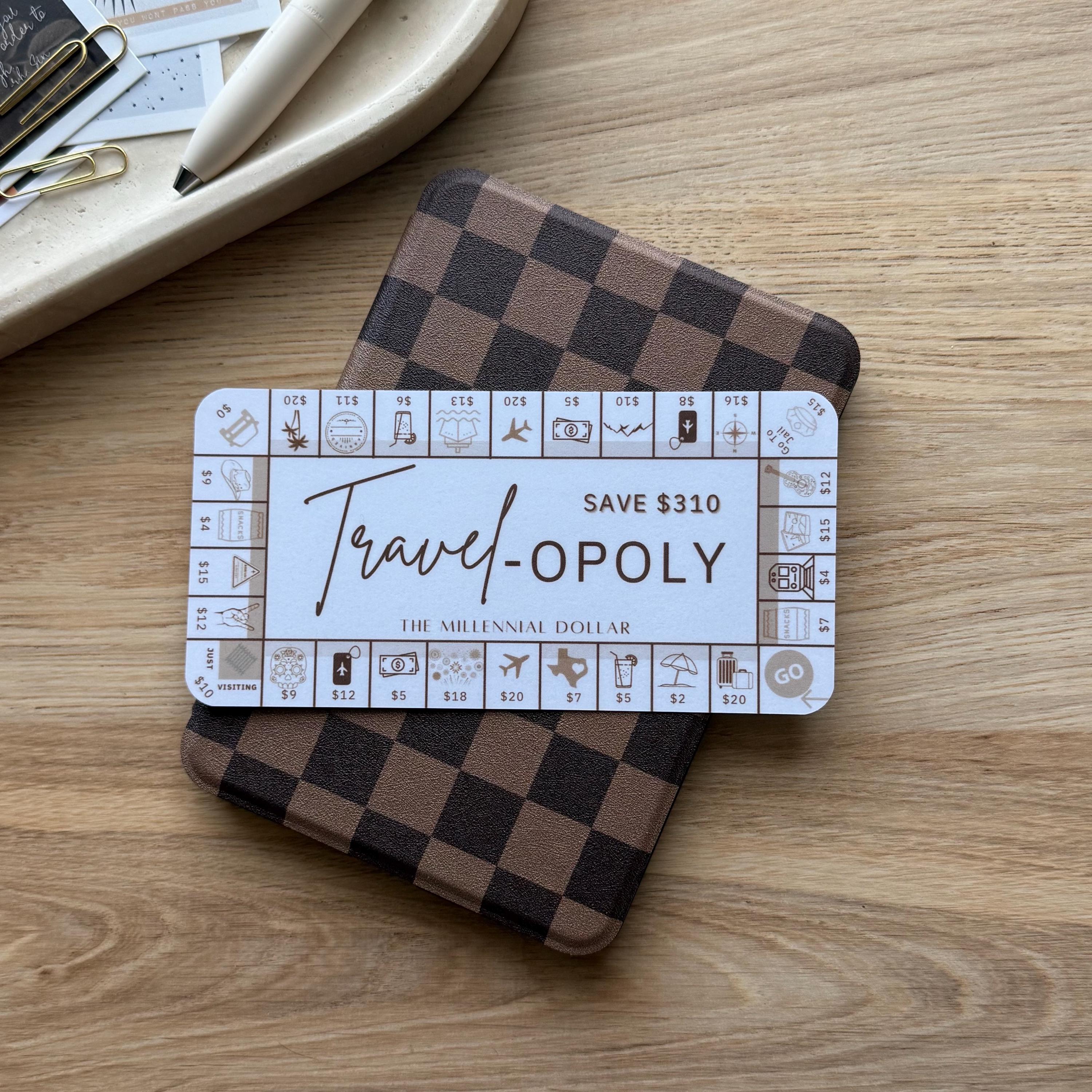 TRAVEL-OPOLY | Brown Option | Savings Challenge Game | - Etsy