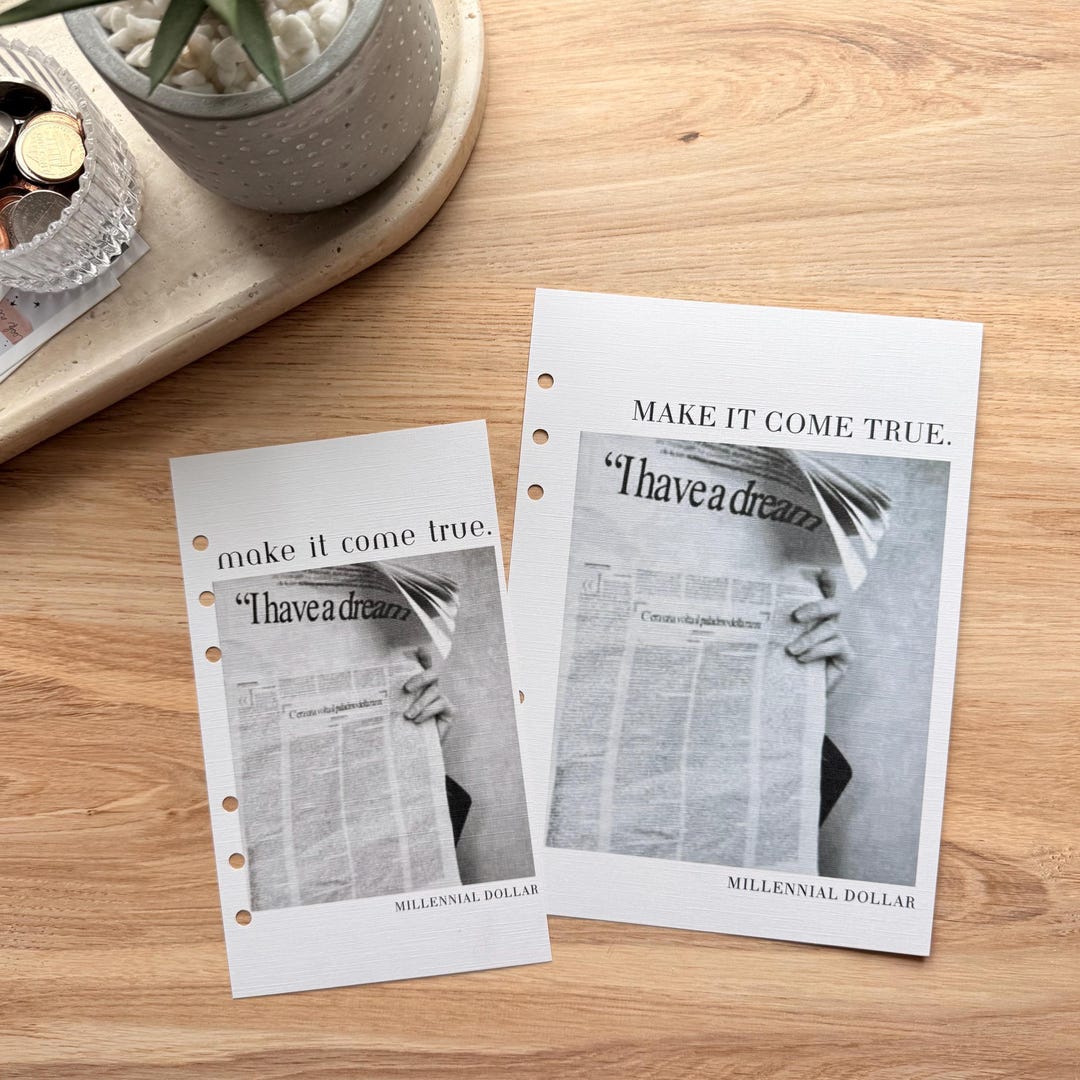 I Have A Dream Dashboards | Luxury Linen Cardstock | A6 + A5 Size | for ...