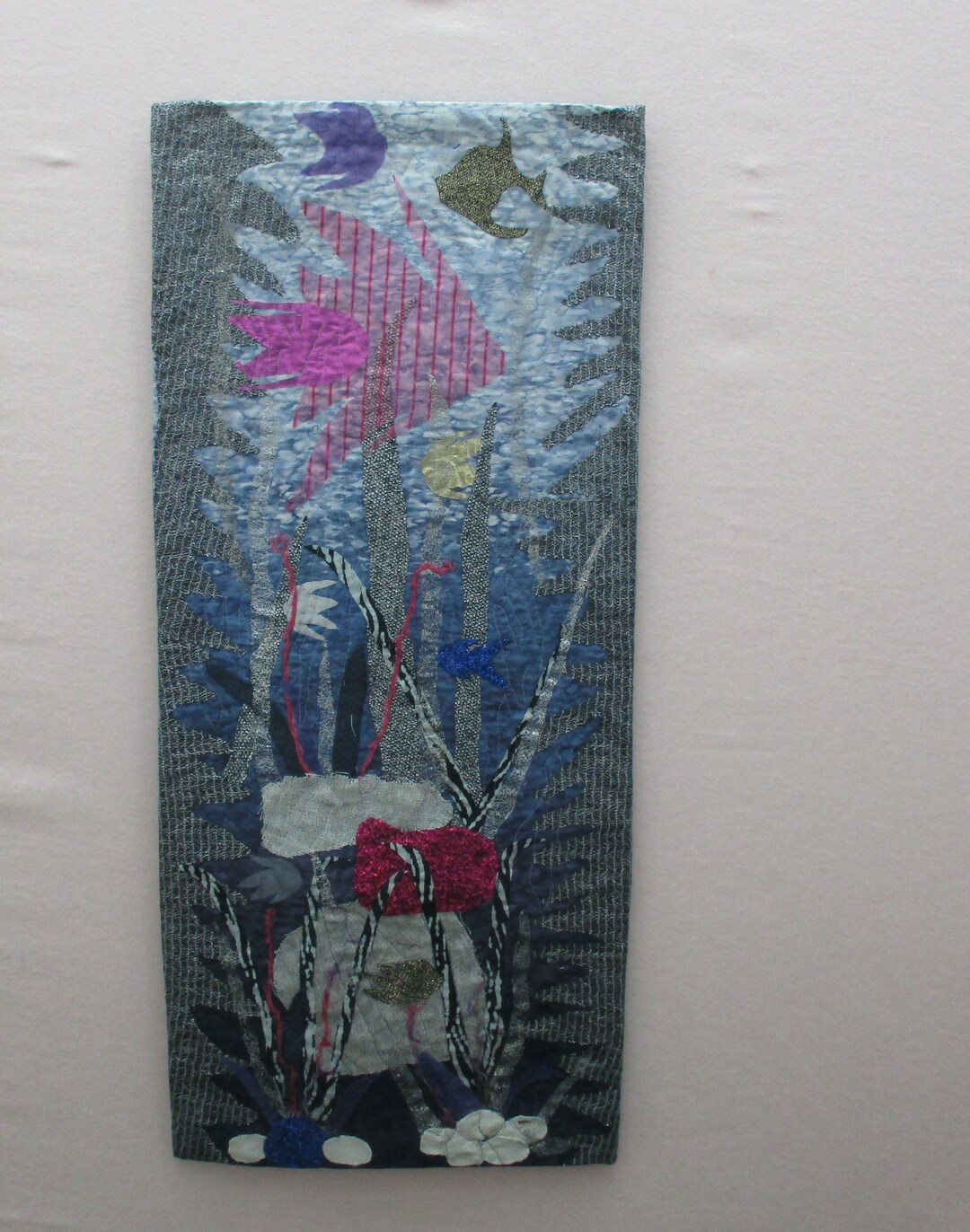 Fabric Art Quilt Wall Hanging,ocean,underwater Seascape,fish,kelp ...