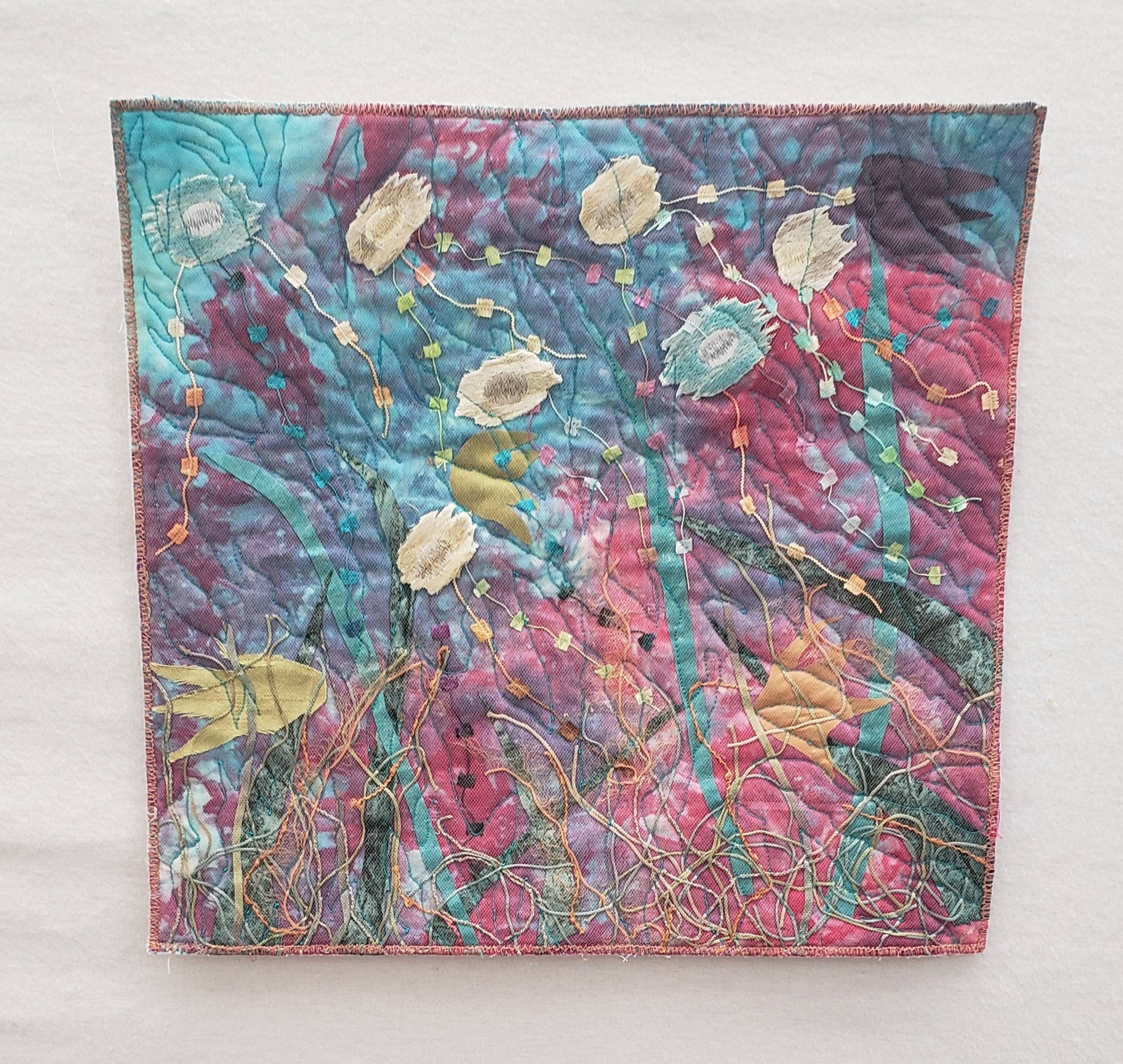 Fabric,underwater Seascape Art Quilt,seascape Ocean Wall Art Hanging ...