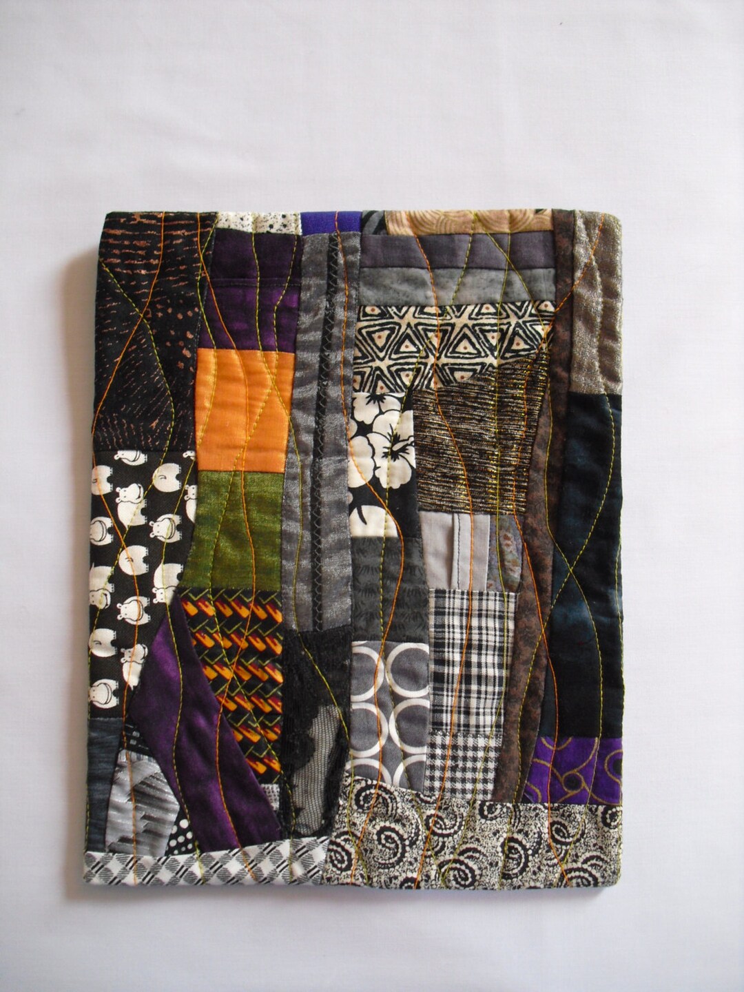 Abstract Fiber Art Wall Hanging, Black and White Fabric Collage - Etsy