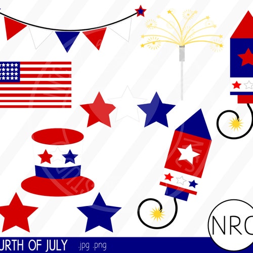 Digital Clipart & Papers-star Spangled Set-scrapbooking | Etsy