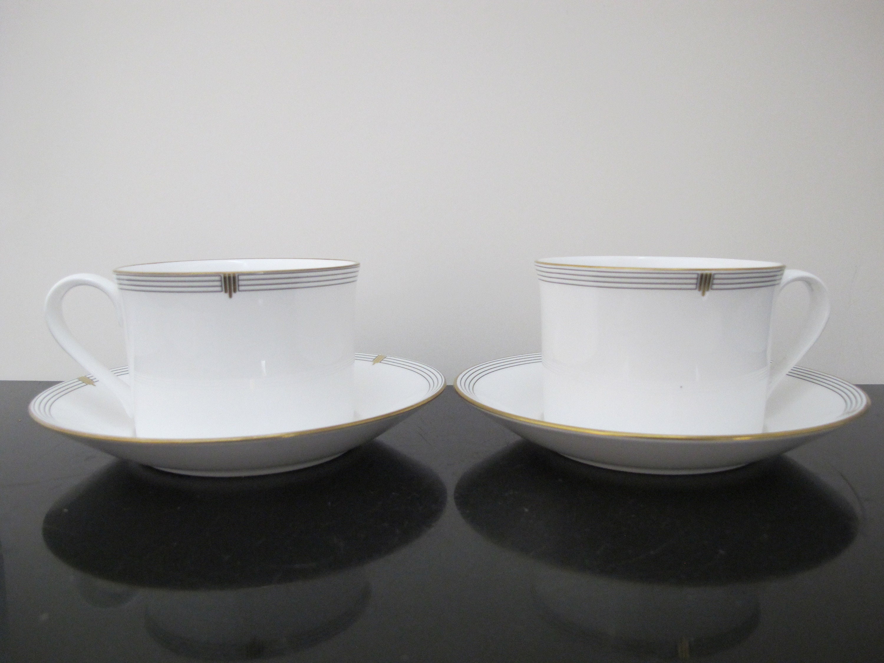SPODE Gold Gilt Art Deco OPERA Pattern Fine Bone China Cup & Saucer Set ...