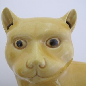 CHINESE 19th Century Export Yellow Porcelain LUCKY Kitty CAT Pair With ...