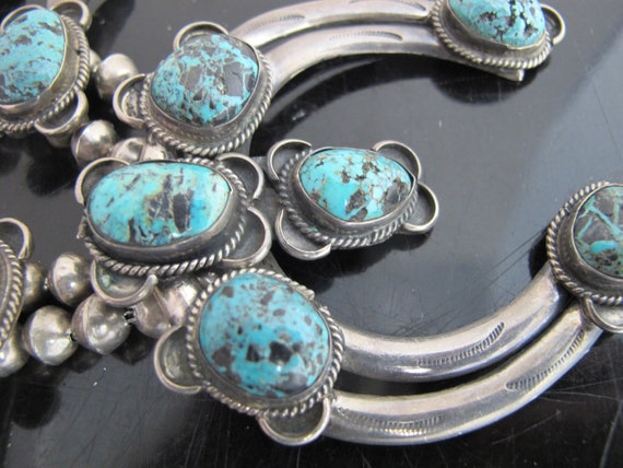 Large Heavy NAVAJO Native Sterling Silver Turquoise S… - Gem