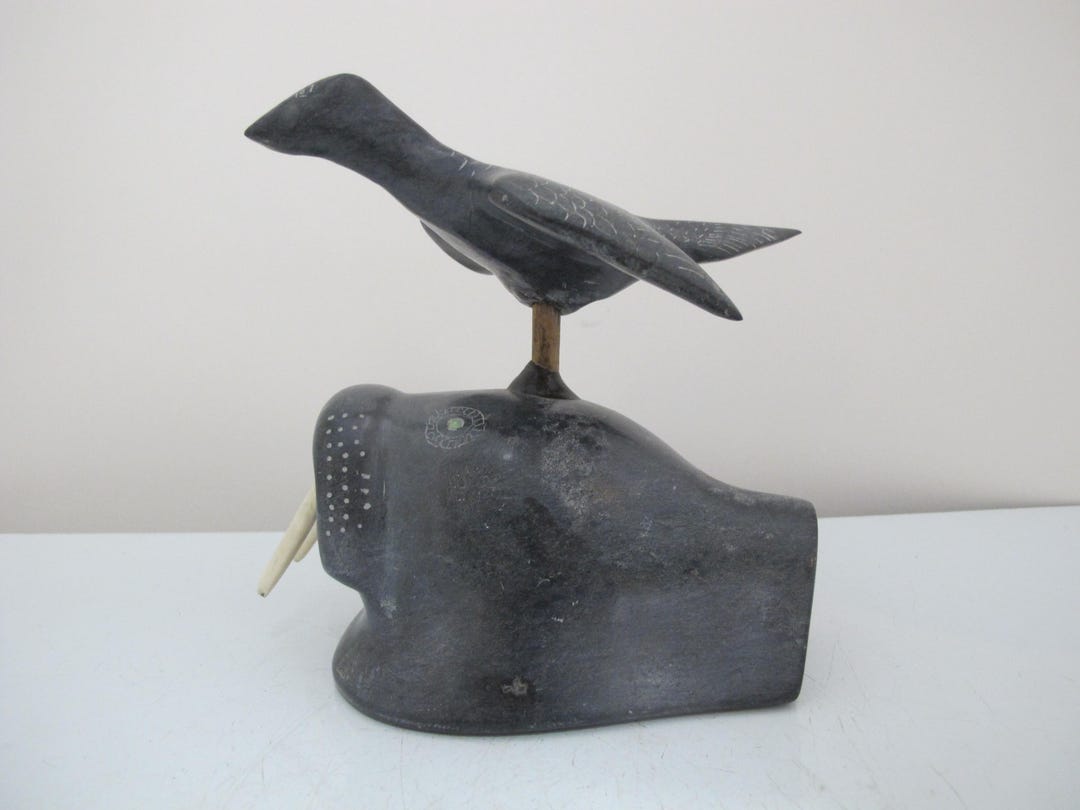 James Rupert Fort George Canadian Inuit Arctic BIRD & WALRUS Soapstone ...