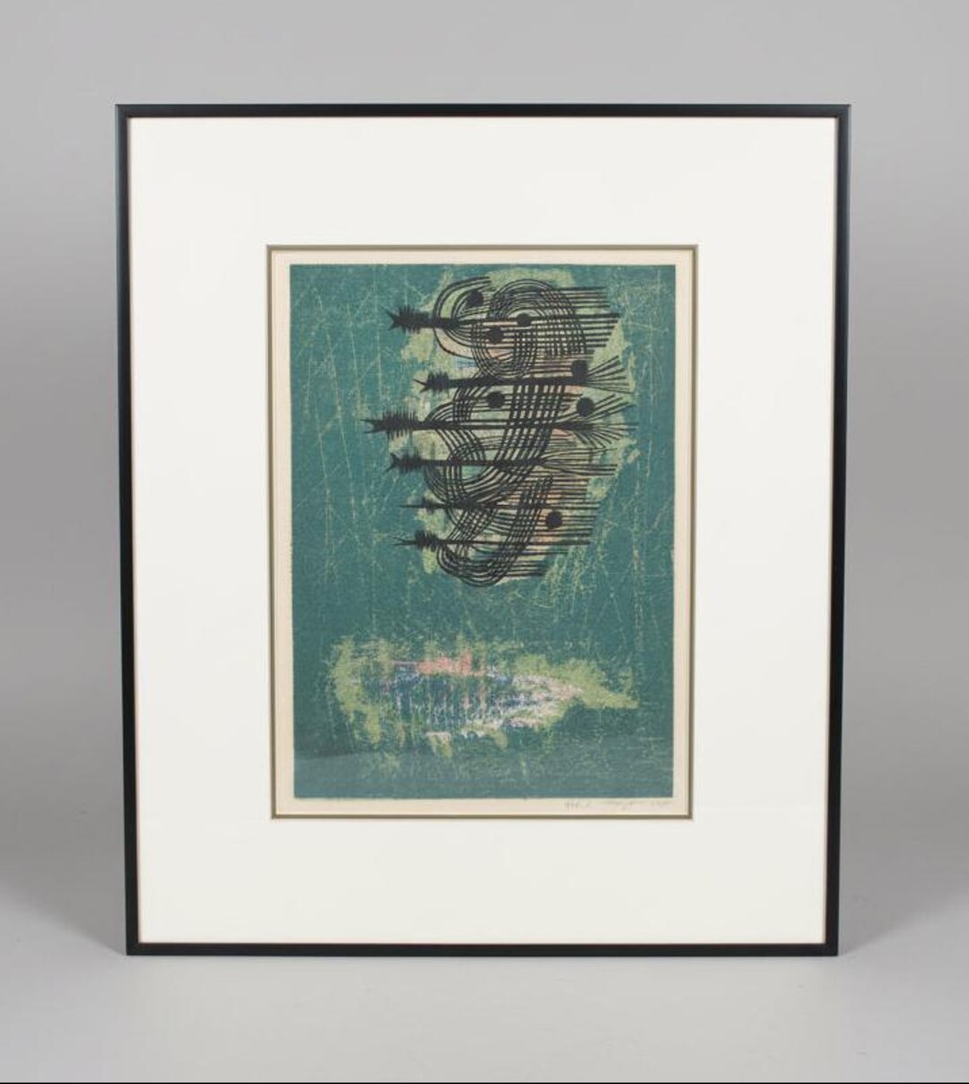 FUMIO FUJITA Japanese Signed Artist Proof Abstract Woodblock Print ...