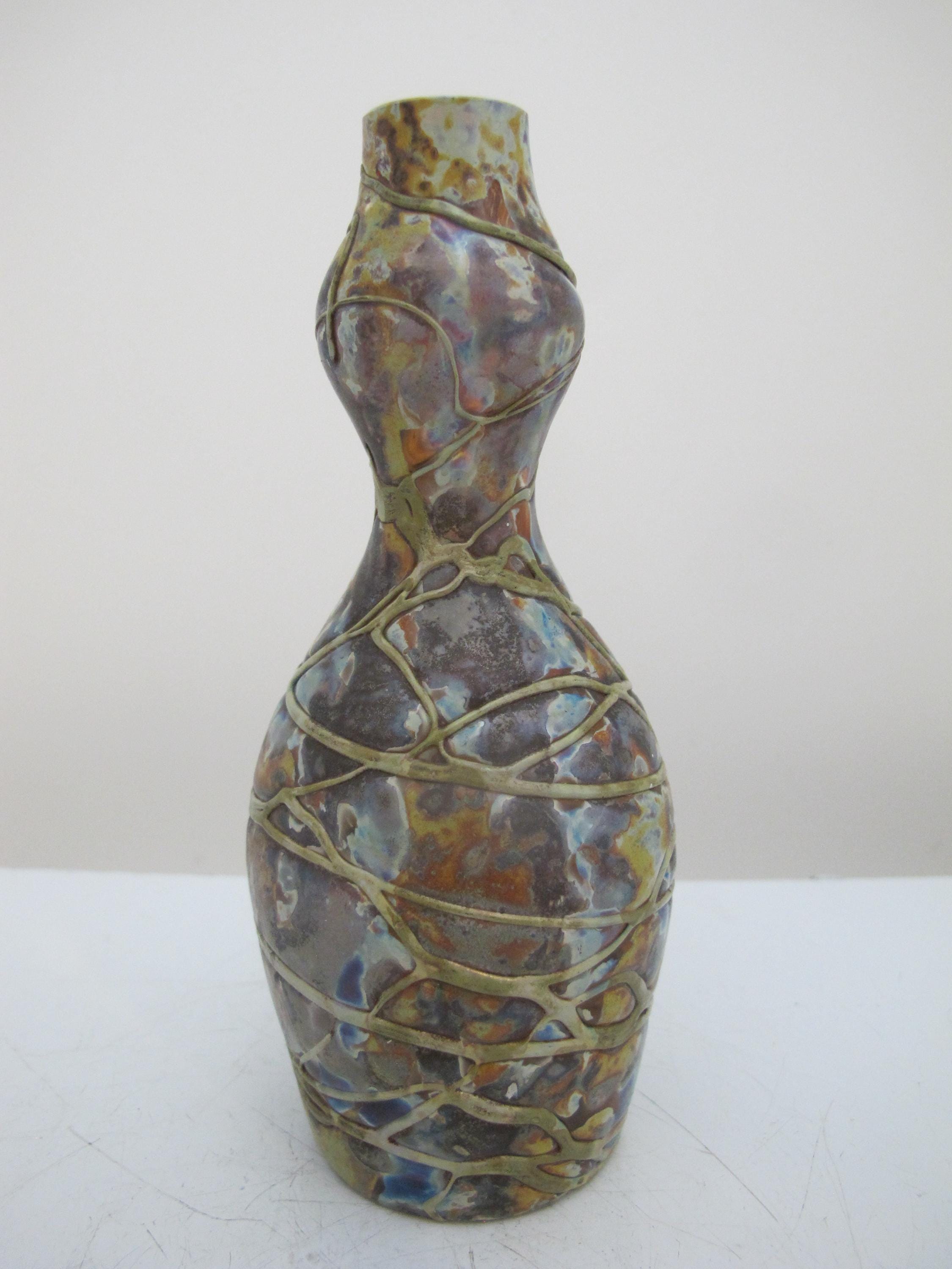 Attributed to JOSEF KNIZEK Boudnik Pandora Art Glass 6 1/4" BOHEMIAN ...