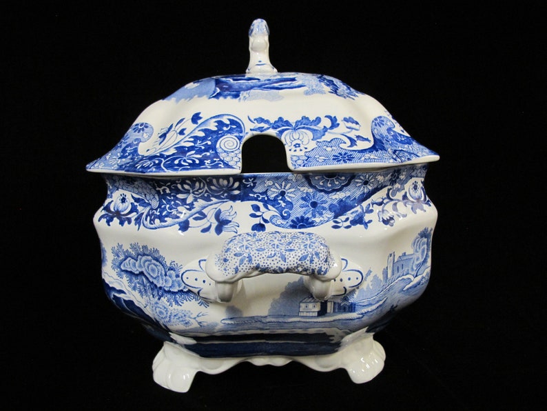 SPODE England C1816 Cobalt Blue Hand Painted ITALIAN Large 13 Soup ...