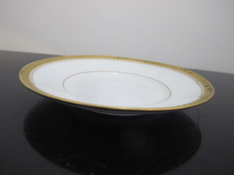 GOA Limoges France Gold Encrusted PORCELAIN 5" Plate or Saucer Pair - Etsy