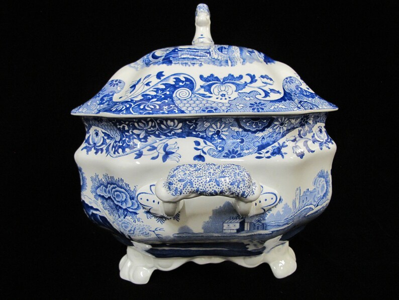 SPODE England C1816 Cobalt Blue Hand Painted ITALIAN Large 13 Soup ...