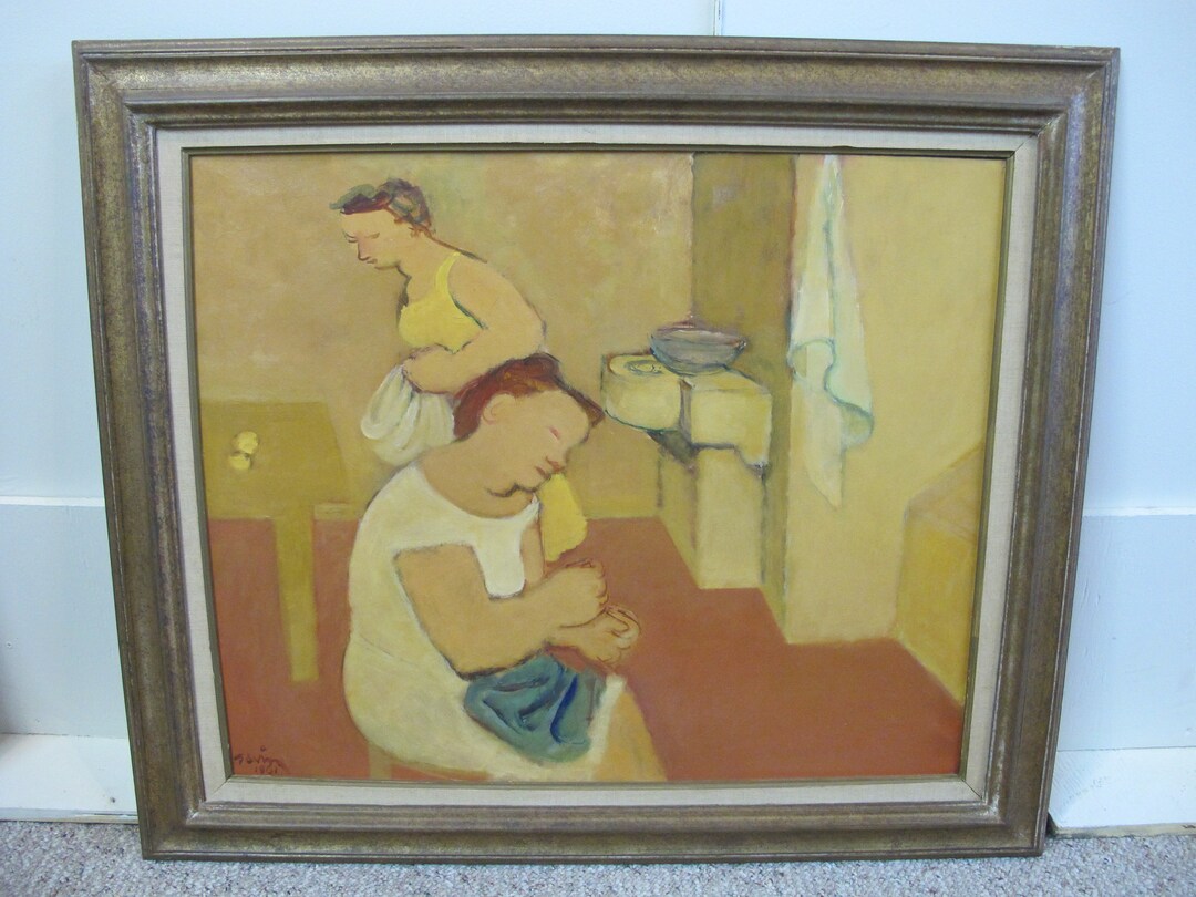 Maurice SAVIN French Signed Framed Oil Painting 2 Women INTERIOR Avec ...