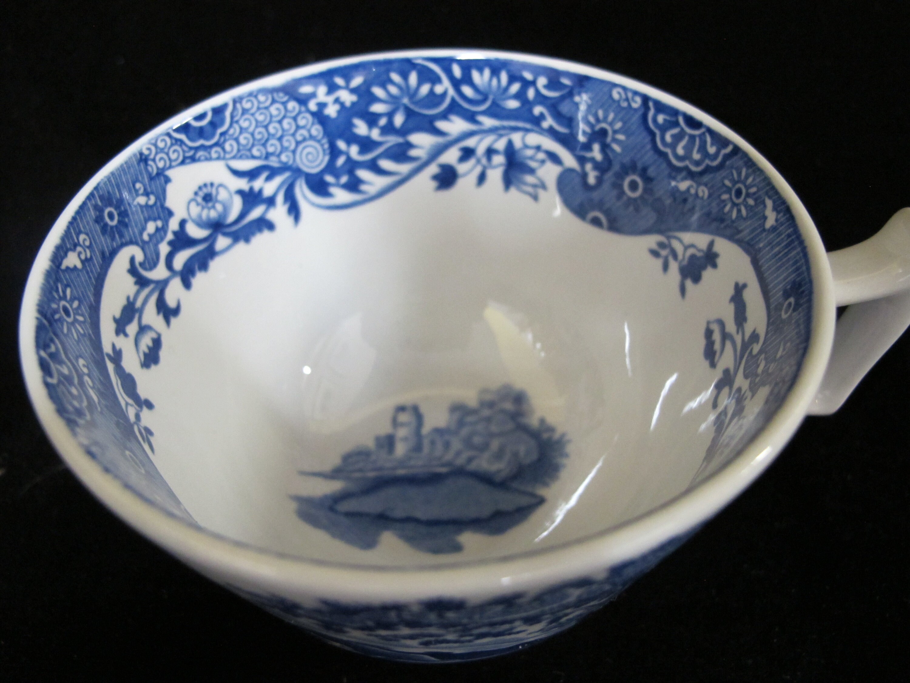 SPODE England C1816 Cobalt Blue Hand Painted ITALIAN Tea Coffee Cup Set ...