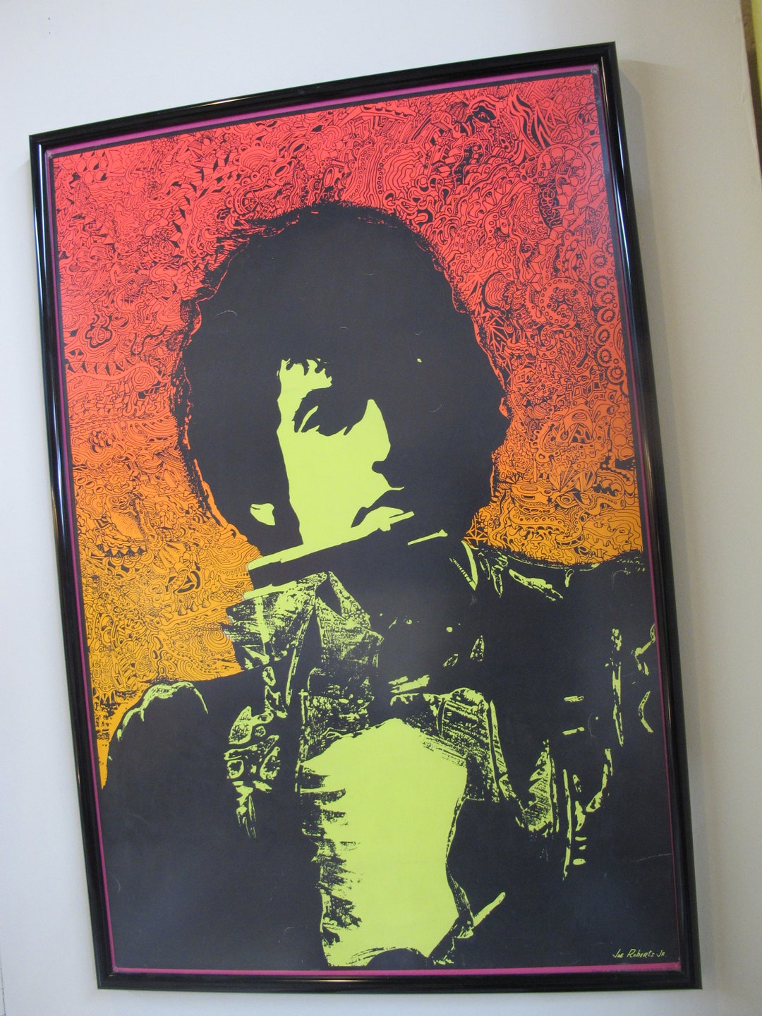 Psychedelic BOB DYLAN Joe Roberts Jr. BLACKLIGHT Framed 1968 - Etsy