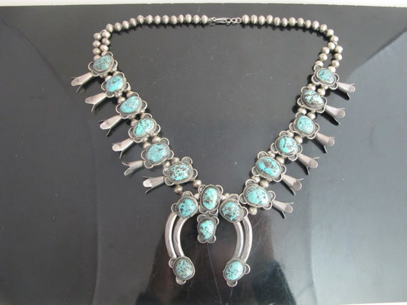 Large Heavy NAVAJO Native Sterling Silver Turquoise S… - Gem