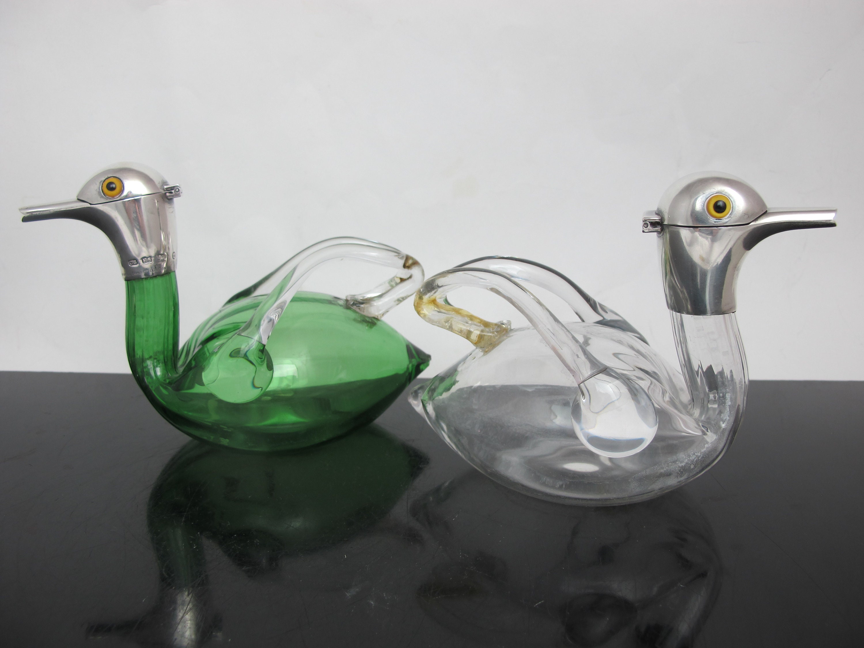 VICTORIAN Cornelius Saunders & Francis Shepherd DUCK Sterling Glass ...