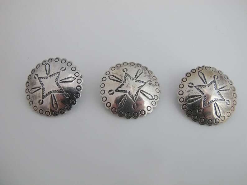 NAVAJO Native American SUN & STAR Burst Engraved Concho Button Set - Etsy