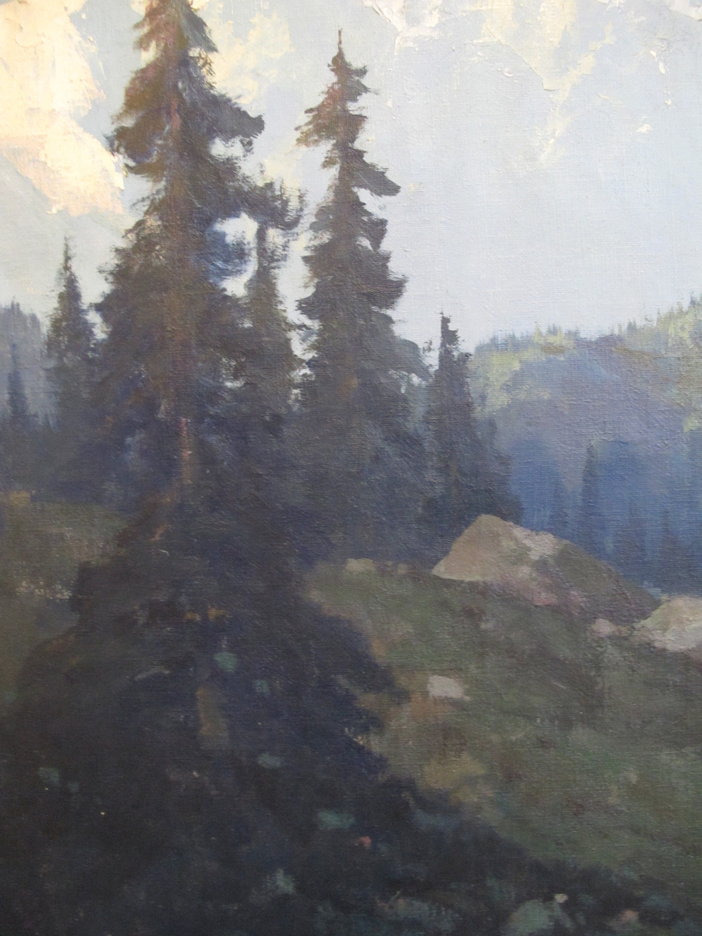 ERNEST Henry POHL Antique Gilt Frame Mountain Oil Painting Deep in the ...