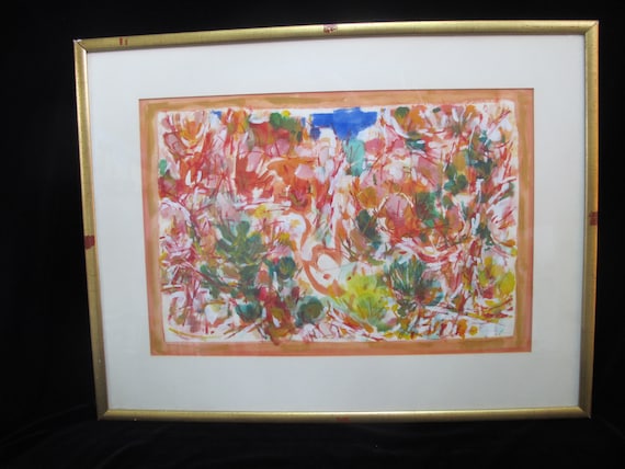 David Mccosh Signed Abstract Watercolor Painting on Paper RED | Etsy