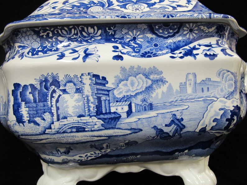 SPODE England C1816 Cobalt Blue Hand Painted ITALIAN Large 13 Soup ...