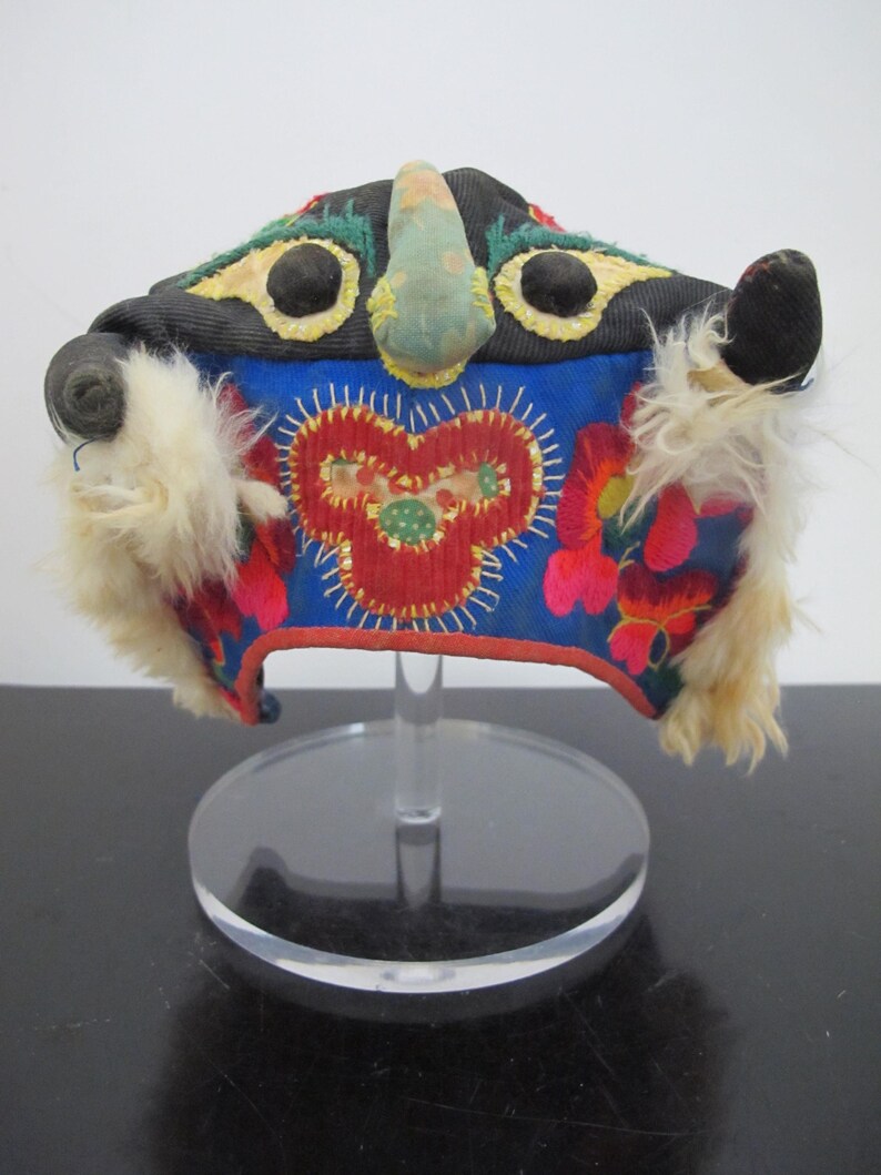 Antique CHINESE Elaborate MIAO Floral Embroidery TIGER Animal Festival ...
