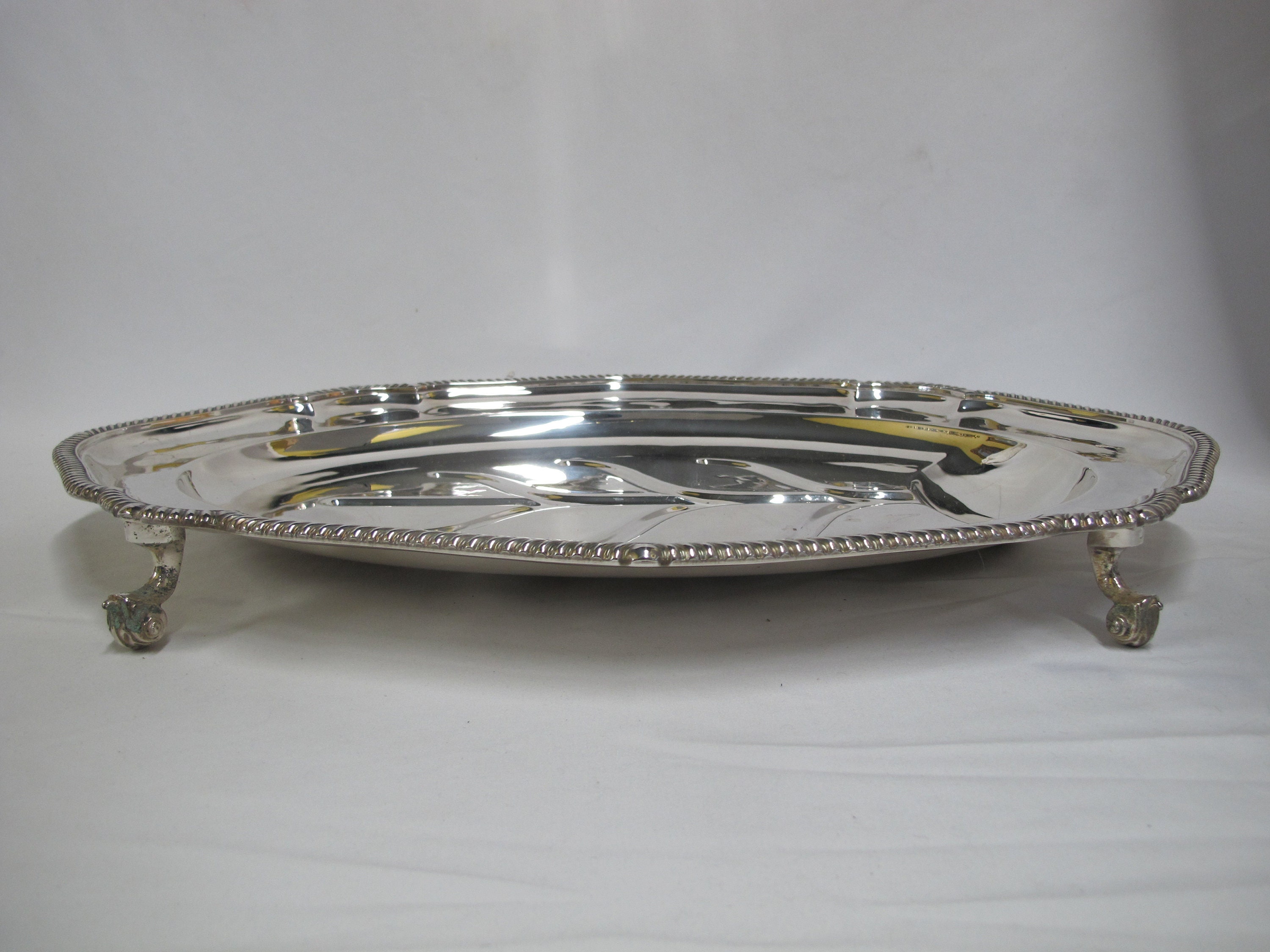 BARKER Ellis Silver Plate TREE of Life Footed Serving TRAY Platter 22 ...