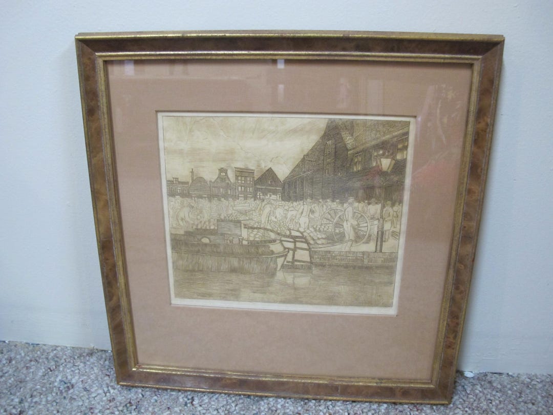 HAROLD GRAHAM British Harbor RIVER Framed Etching Print - Etsy