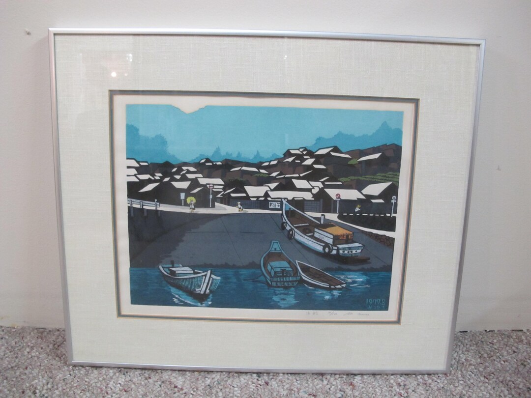 MITSUHIRO UNNO Japanese Signed Limited Edition Nautical Woodblock ...