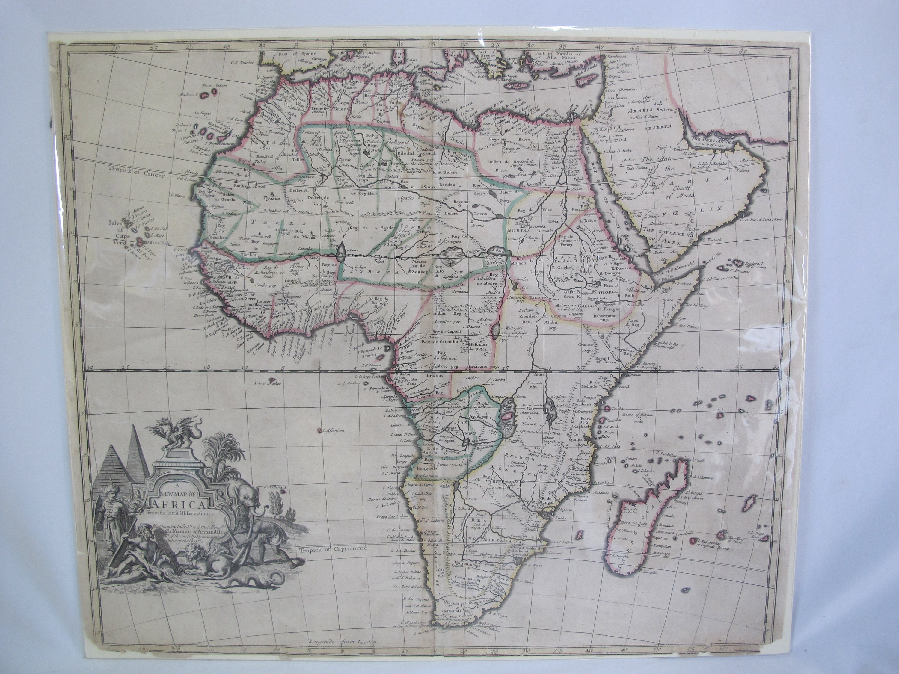 Antique 1720 JOHN SENEX New Map of AFRICA Latest Observations Marquis ...