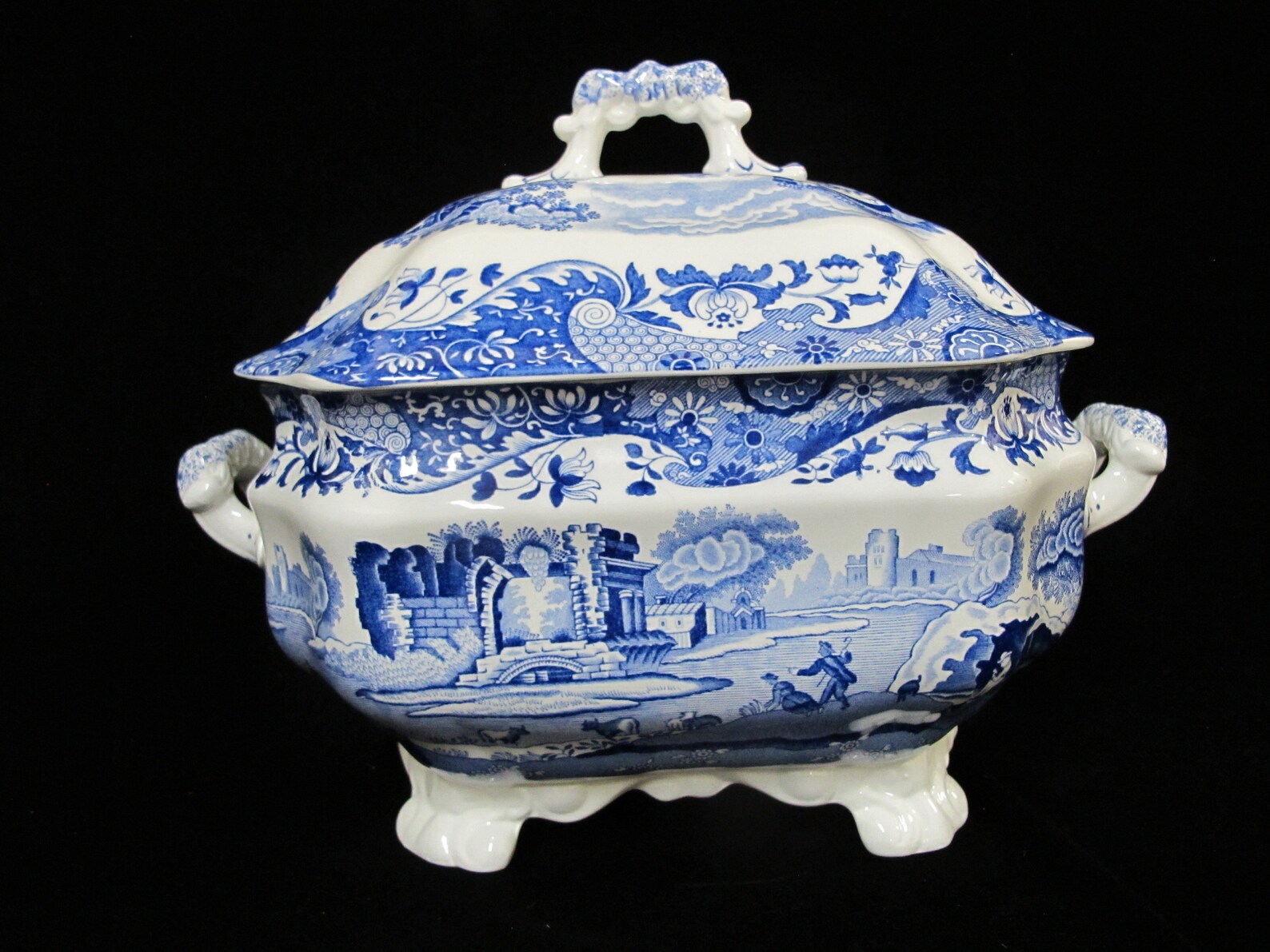 SPODE England C1816 Cobalt Blue Hand Painted ITALIAN Large 13 Soup ...