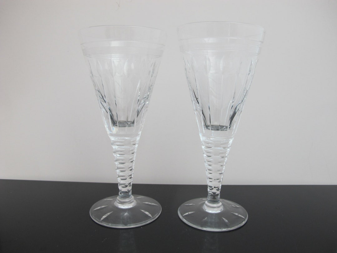 STUART England Fine Crystal Stemware OLETA 7 5/8" Water Goblet Glass ...