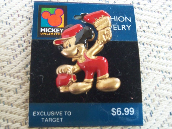 Vintage Mickey Mouse Painter Pin Stamped DISNEY Aai | Etsy