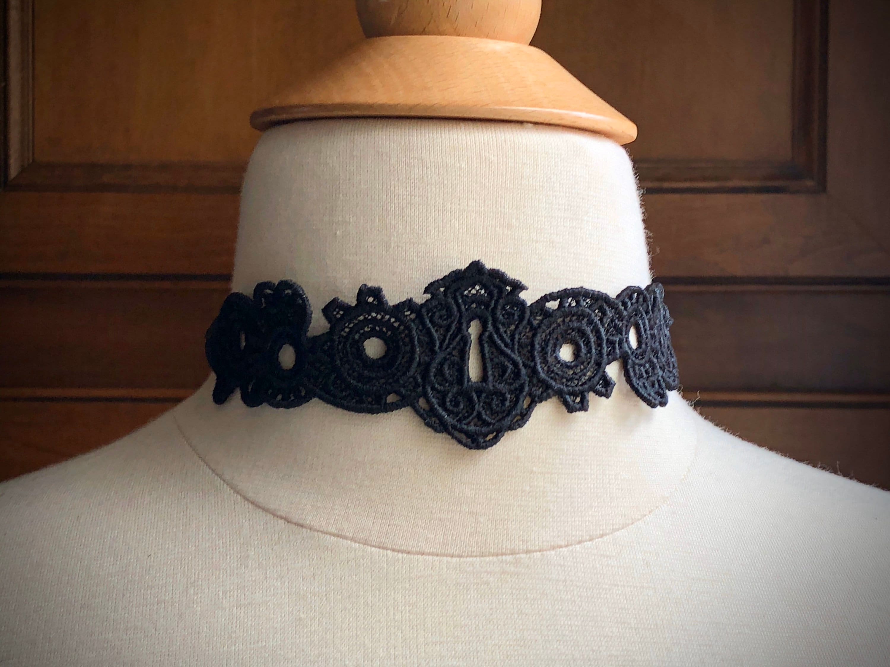 LACE CHOKER Embroidered Free Standing Lace Jewelry Gothic | Etsy